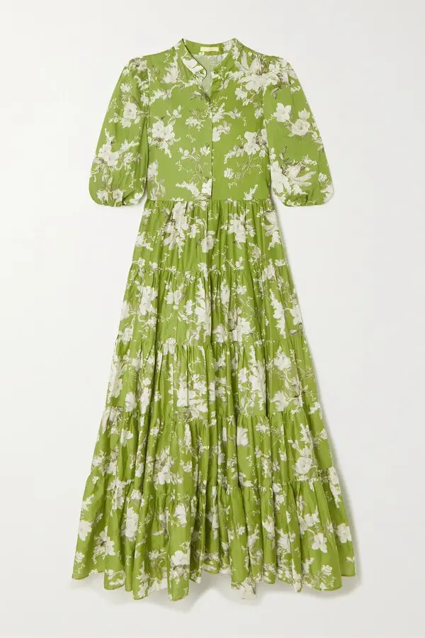 slim fit dress slacks Erdem – Erdem Floral Motif Midi Dress in Barcelona or Shop Online Mujer  721-000302 01 main image 1