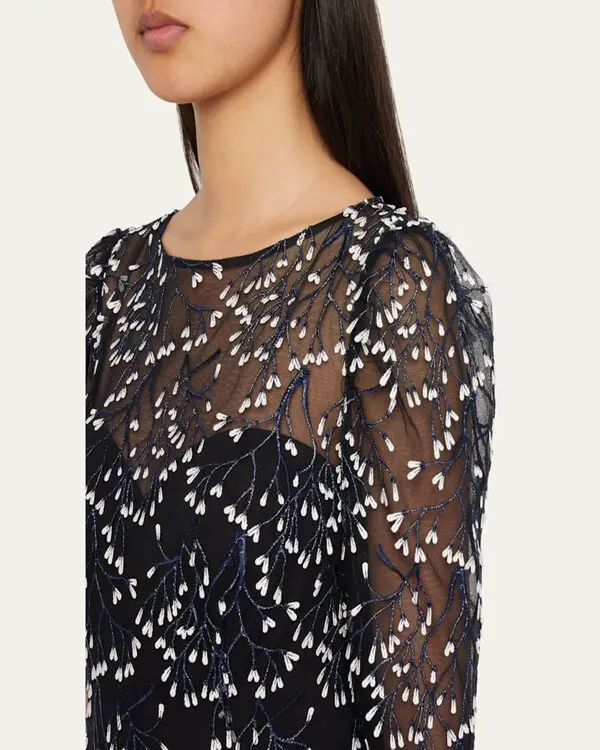 Rickie Freeman For Teri Jon 3d Lace High-low Dress