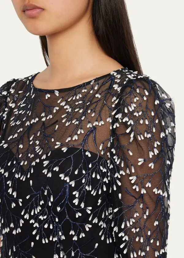 Rickie Freeman For Teri Jon 3d Lace High-low Dress