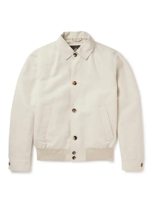 Loro Piana André Rain System® Linen Bomber Jacket