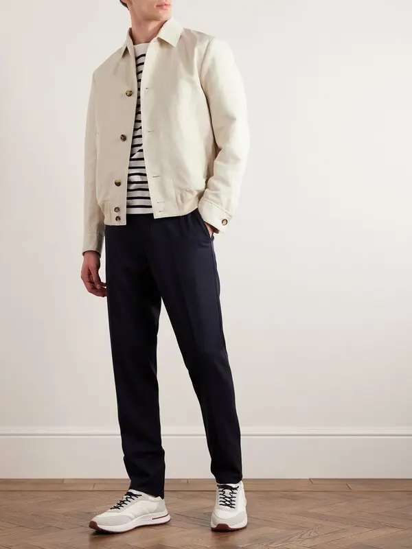 Loro Piana André Rain System® Linen Bomber Jacket