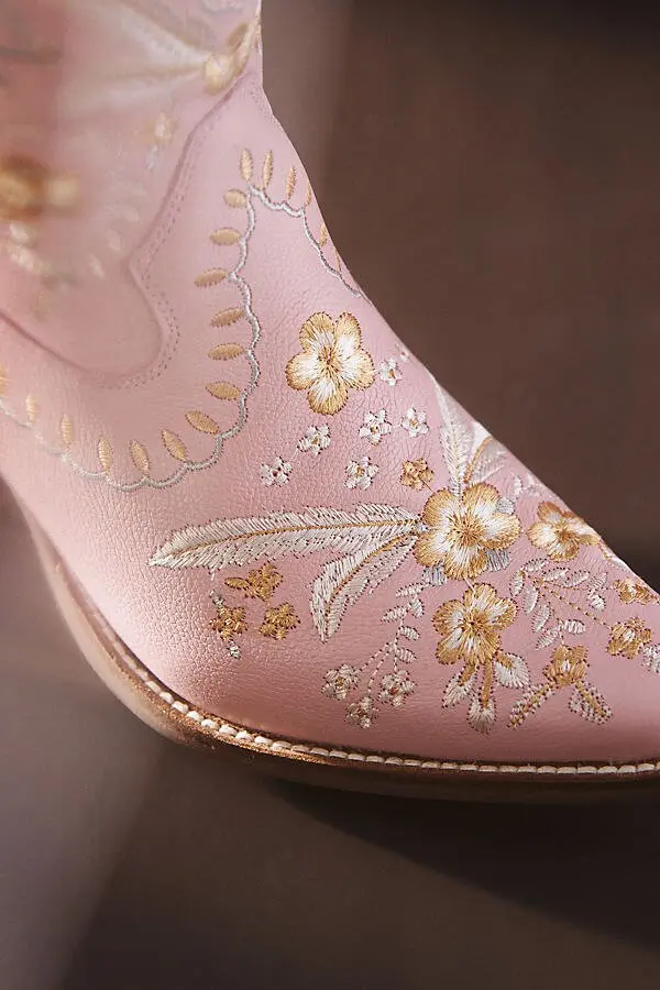 DINGO 1969 Primrose Leather Booties - Pink