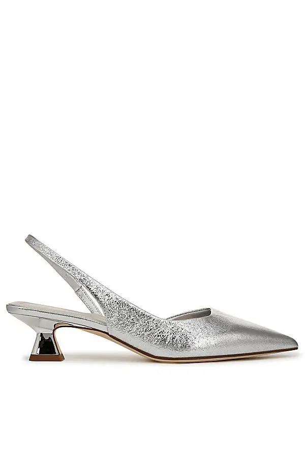 Franco Sarto Devin Slingback Kitten-heel Pumps - Silver