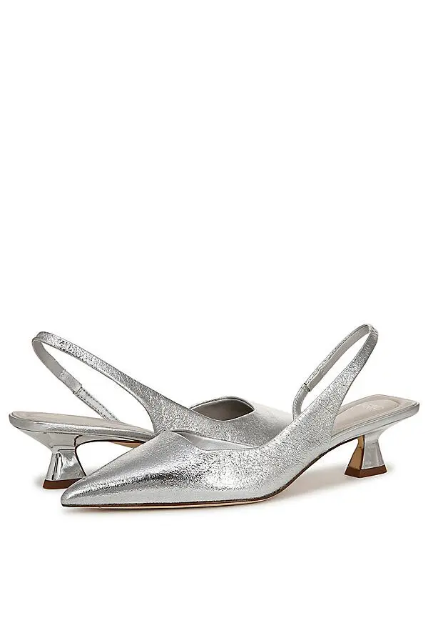 Franco Sarto Devin Slingback Kitten-heel Pumps - Silver