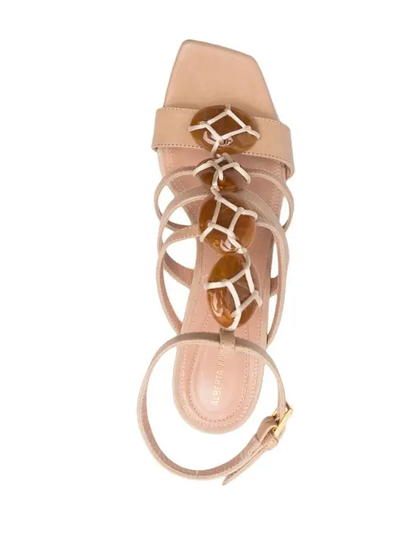 Alberta Ferretti Sculptural Wedge Heel Sandals With Bead Detailing
