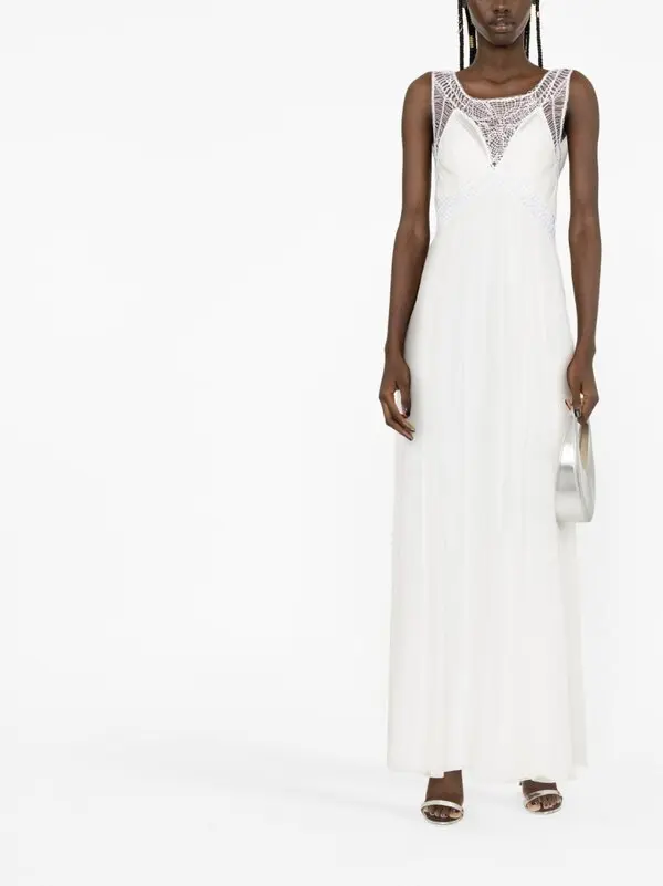 Alberta Ferretti Embroidered Silk Maxi Dress