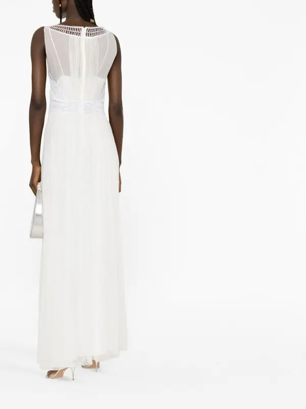 Alberta Ferretti Embroidered Silk Maxi Dress