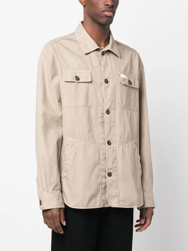 FAY Button-down Shirt Jacket - Neutrals