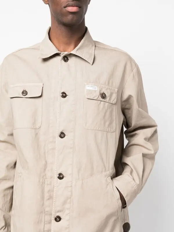 FAY Button-down Shirt Jacket - Neutrals