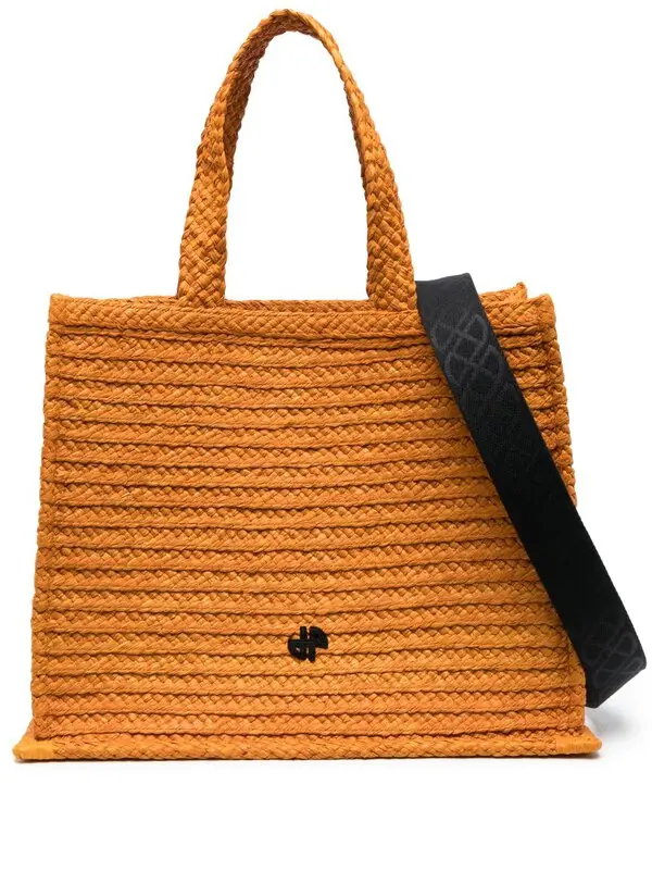 Patou Jp Raffia Tote - Orange - 50% Off | Editorialist