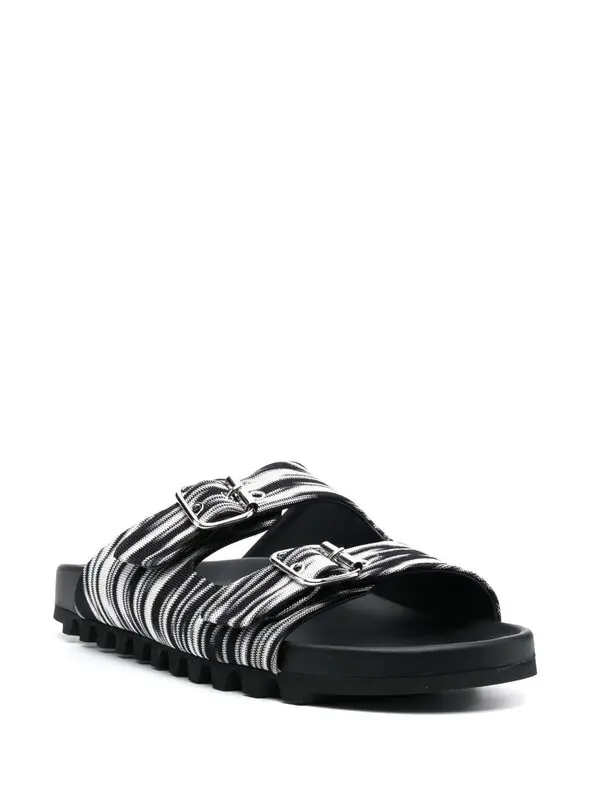 Missoni Double-buckle Knitted Slides - Black