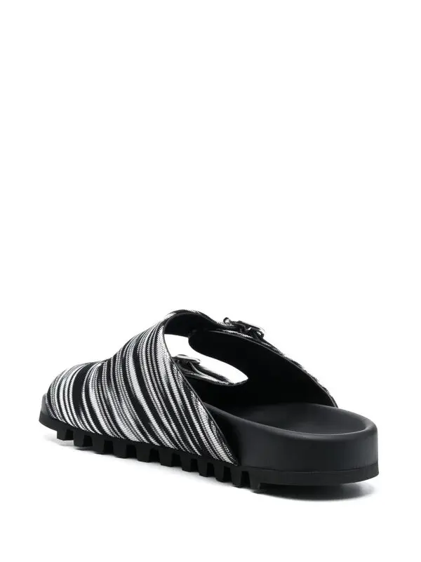 Missoni Double-buckle Knitted Slides - Black