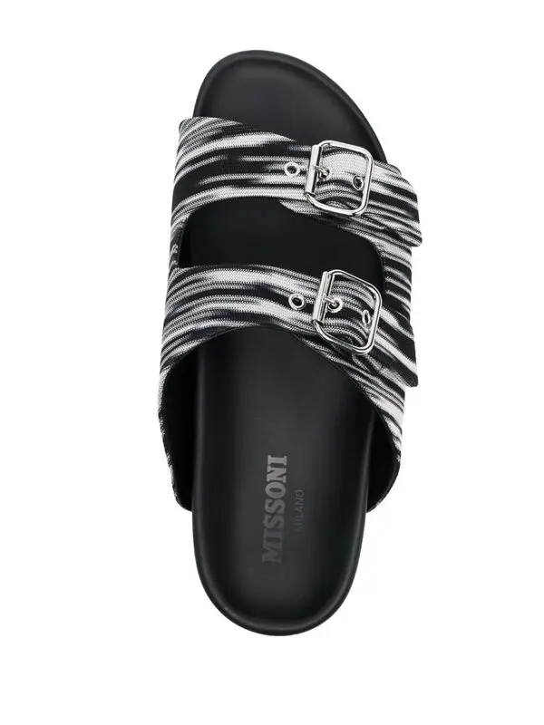Missoni Double-buckle Knitted Slides - Black