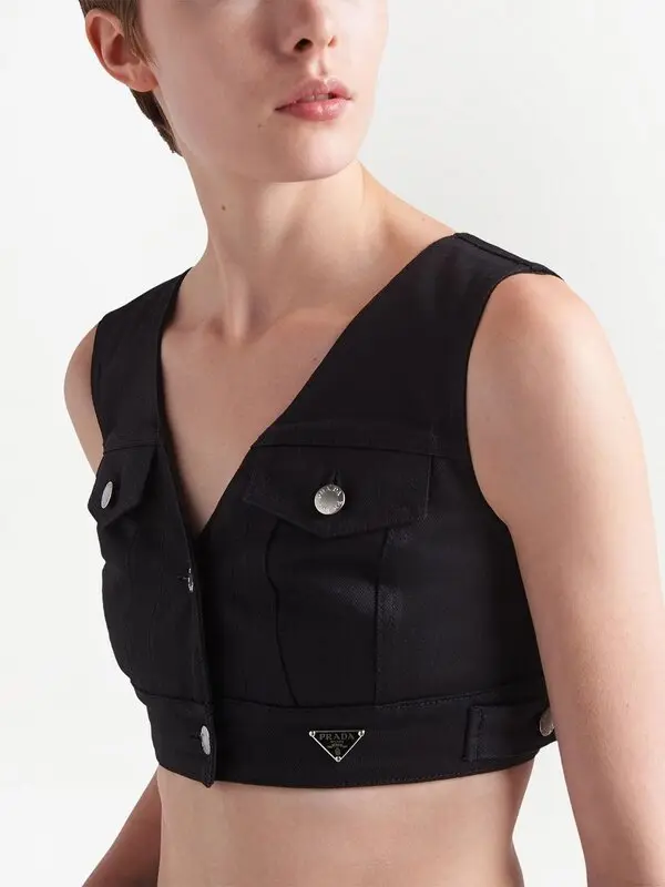 Prada Triangle-logo Cropped Vest