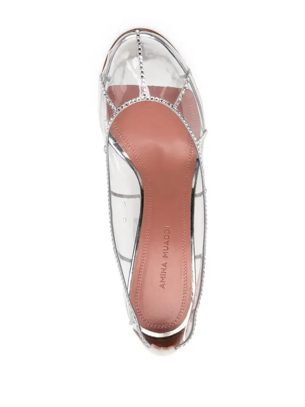 Amina Muaddi Kitty Crystal-embellished Pumps