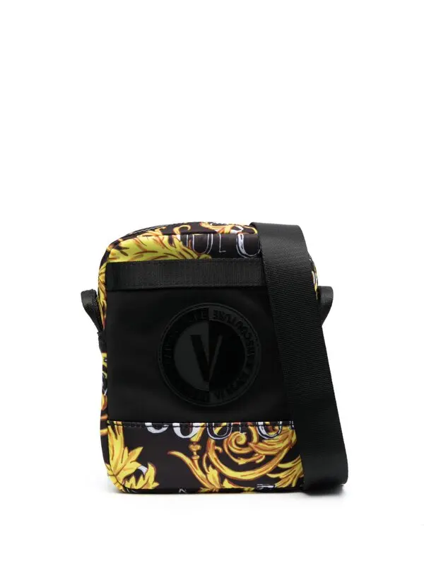 Versace Barocco-print Messenger Bag - Black