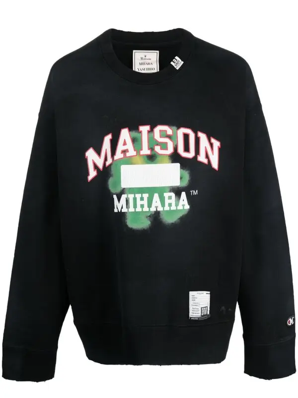 Mihara Yasuhiro Logo-print Cotton Sweatshirt - Black
