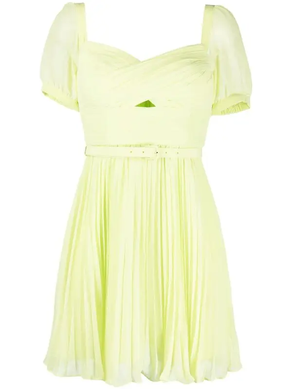 SELF-PORTRAIT Pleated Chiffon Mini Dress