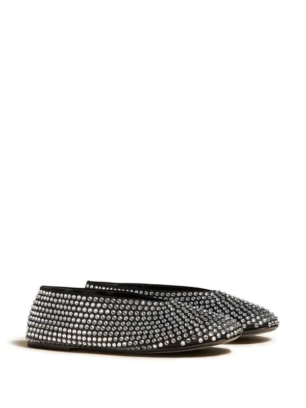 Khaite The Marcy Rhinestone Ballerinas - Silver
