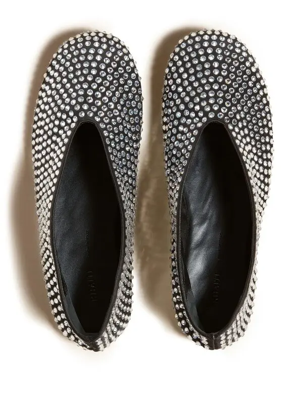 Khaite The Marcy Rhinestone Ballerinas - Silver