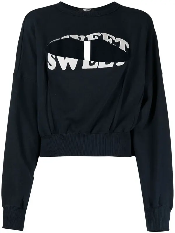 UNDERCOVERISM Slogan-print Cut-out Detailing Sweatshirt - Blue