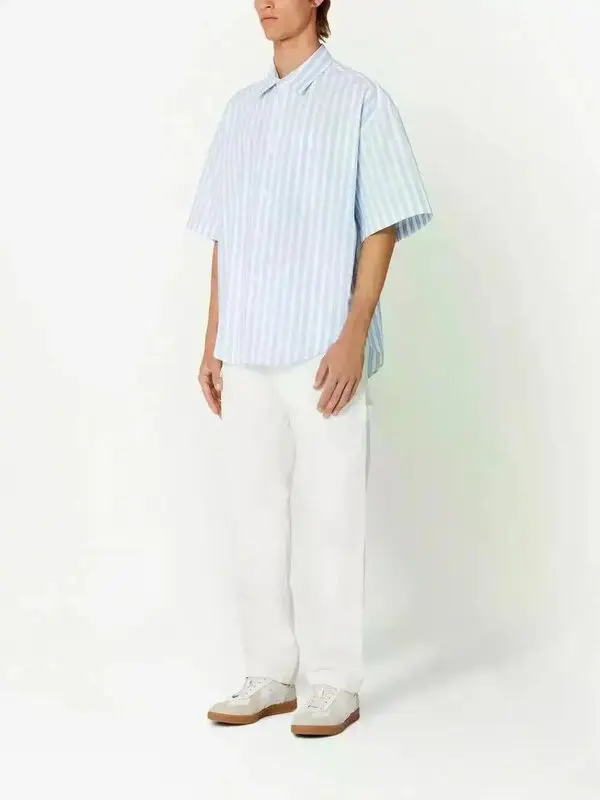 AMI Paris Striped Short-sleeve Shirt