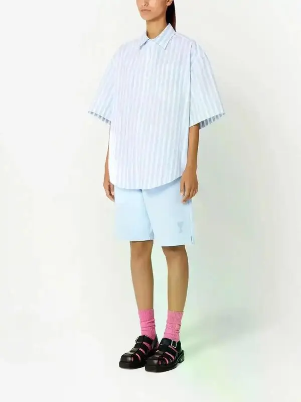 AMI Paris Striped Short-sleeve Shirt