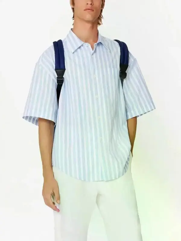 AMI Paris Striped Short-sleeve Shirt