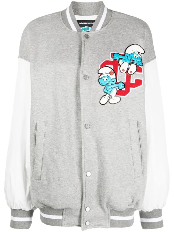 Dsquared2 X Smurfs Varsity Jacket In Grey - 80% Off | Editorialist