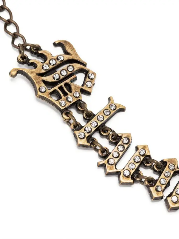 Blumarine Crystal-embellished Logo Necklace
