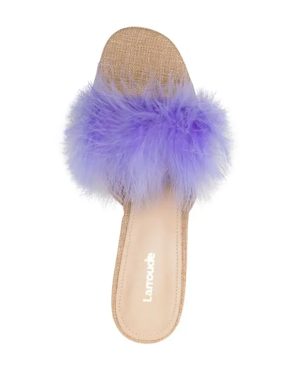Larroude 60mm Feather-detailing Sandals