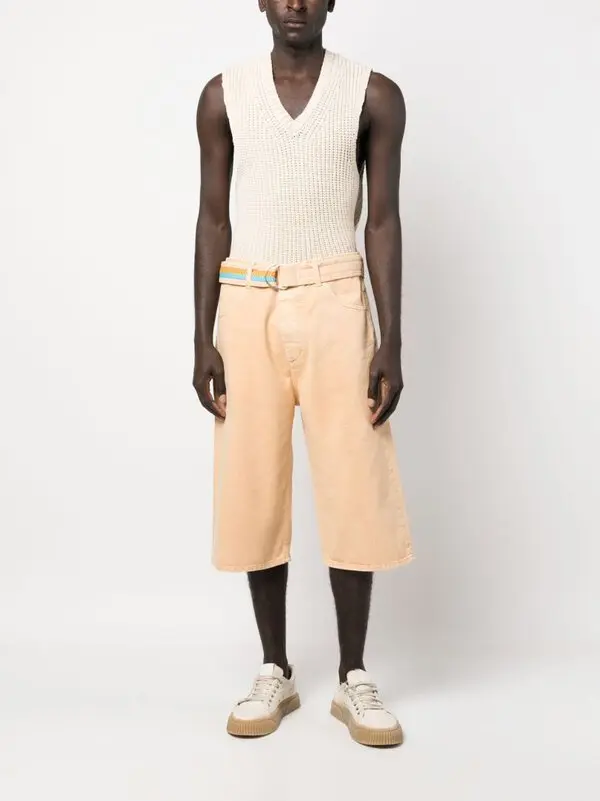 COUNTY OF MILAN Marcelo Burlon Belted Bermuda Shorts - Orange