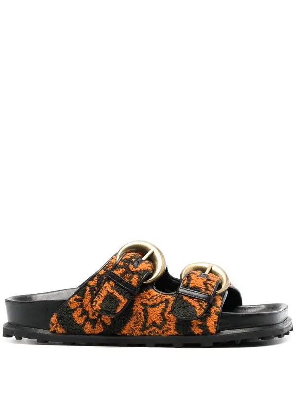 MARINE SERRE Oriental Towels Sandals - Orange