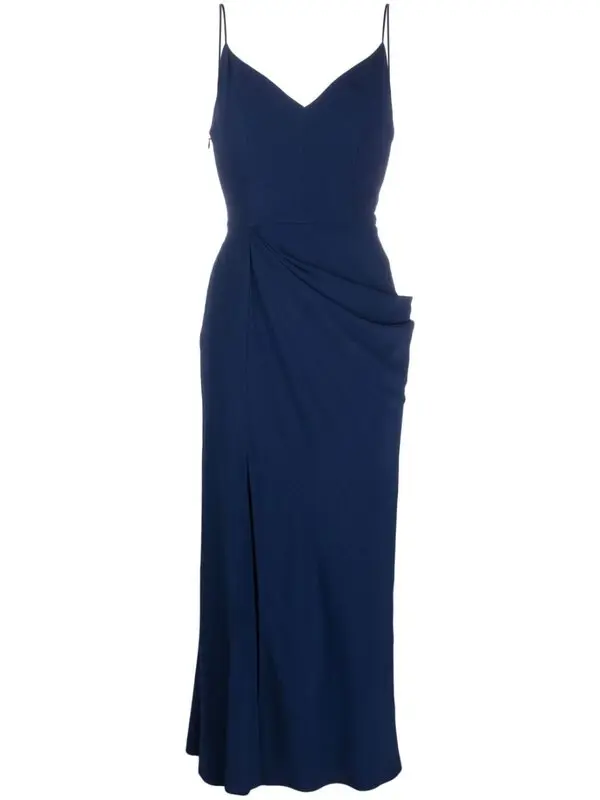 Alexander McQueen Draped Midi Dress - Blue