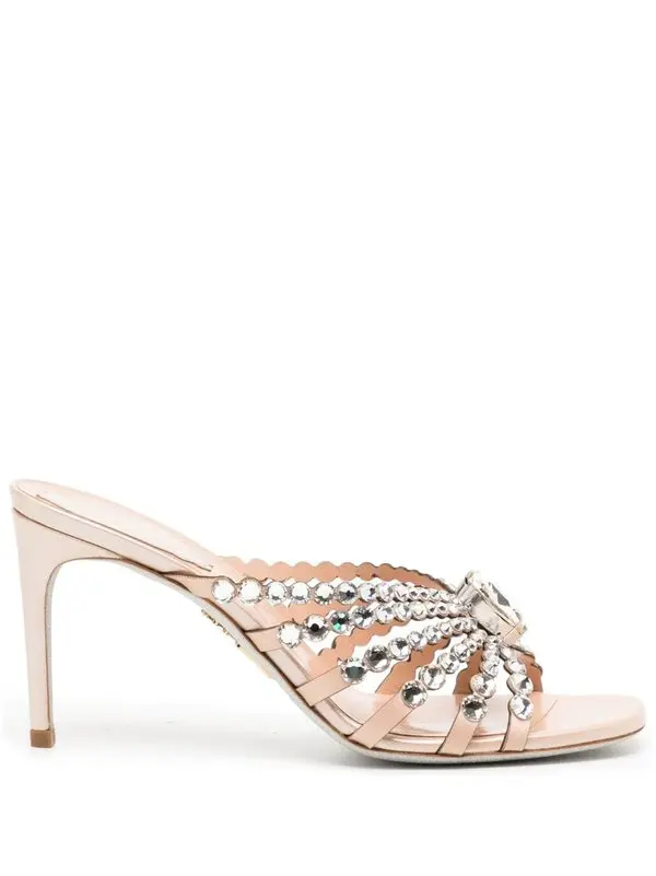 Rene Caovilla 90mm Crystal-embellished Leather Sandals