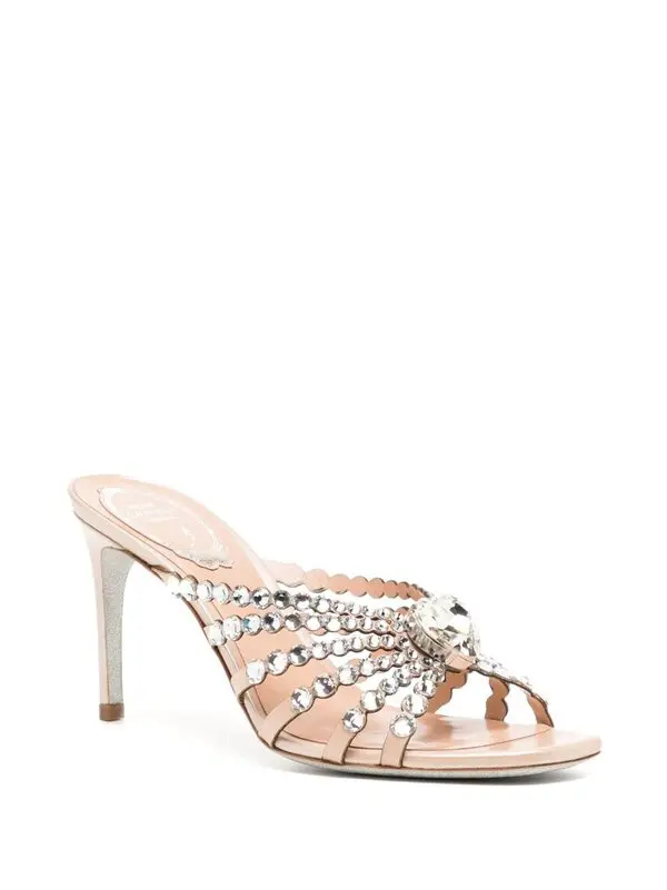 Rene Caovilla 90mm Crystal-embellished Leather Sandals