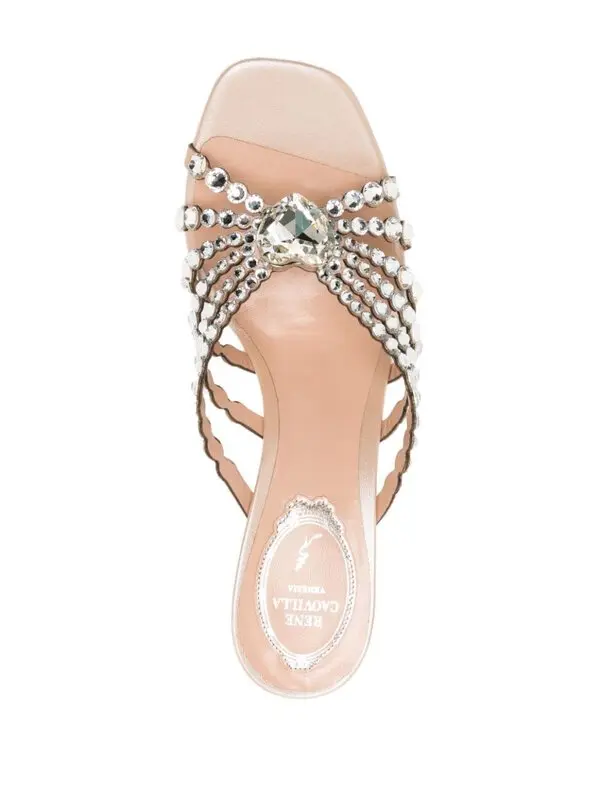 Rene Caovilla 90mm Crystal-embellished Leather Sandals