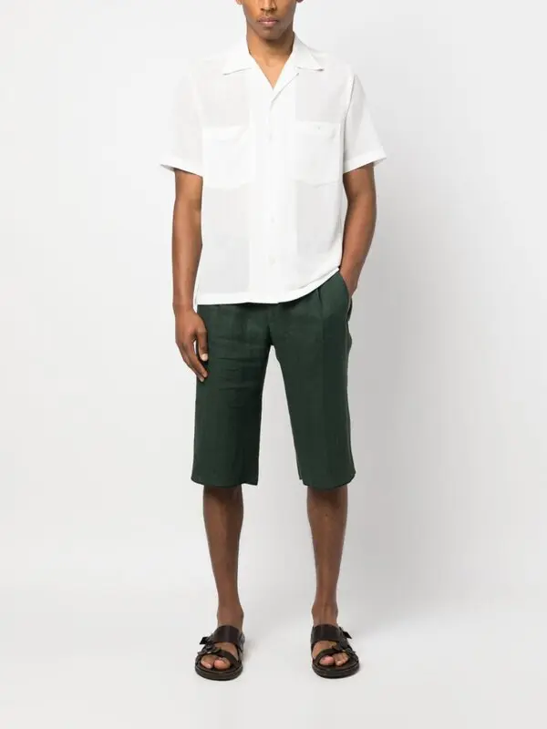Kiton Linen Bermuda Shorts - Green