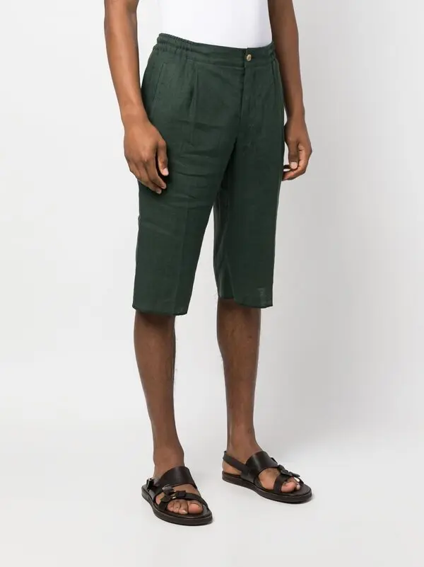 Kiton Linen Bermuda Shorts - Green