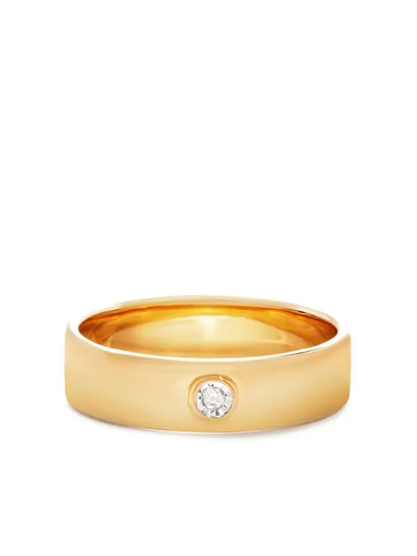Monica Vinader Diamond Essential Flat-band Ring - Gold