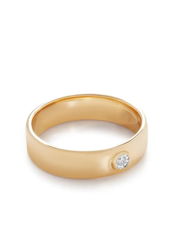 Monica Vinader Diamond Essential Flat-band Ring - Gold