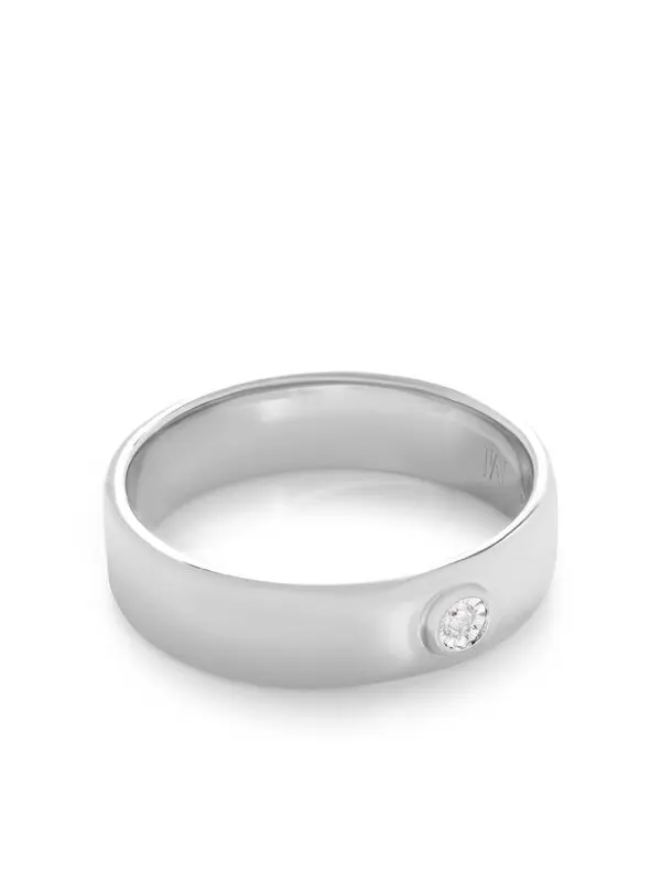 Monica Vinader Diamond Essential Flat-band Ring - Silver