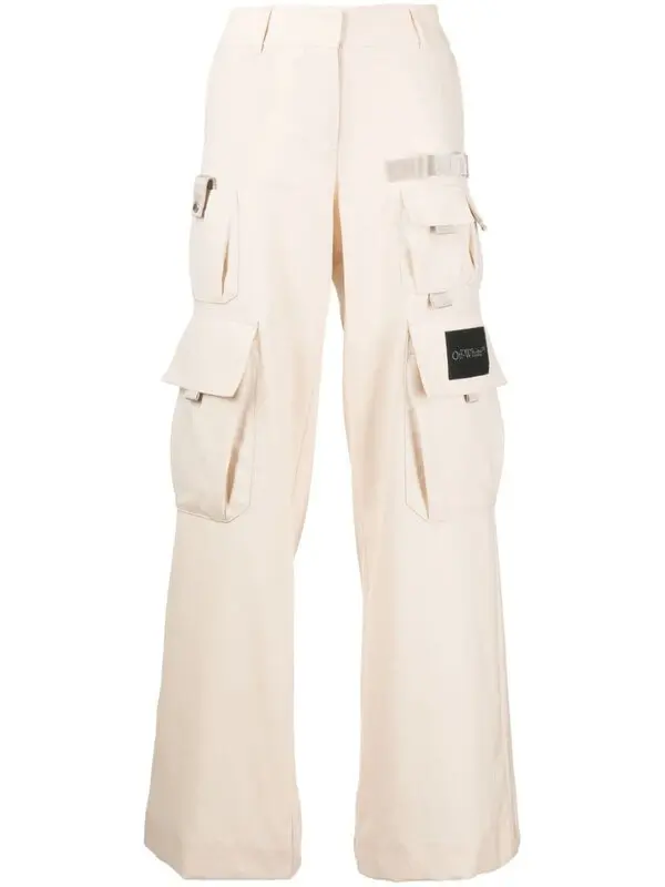 Off-White Toybox Wide-leg Cargo Trousers - Neutrals