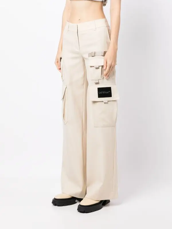 Off-White Toybox Wide-leg Cargo Trousers - Neutrals