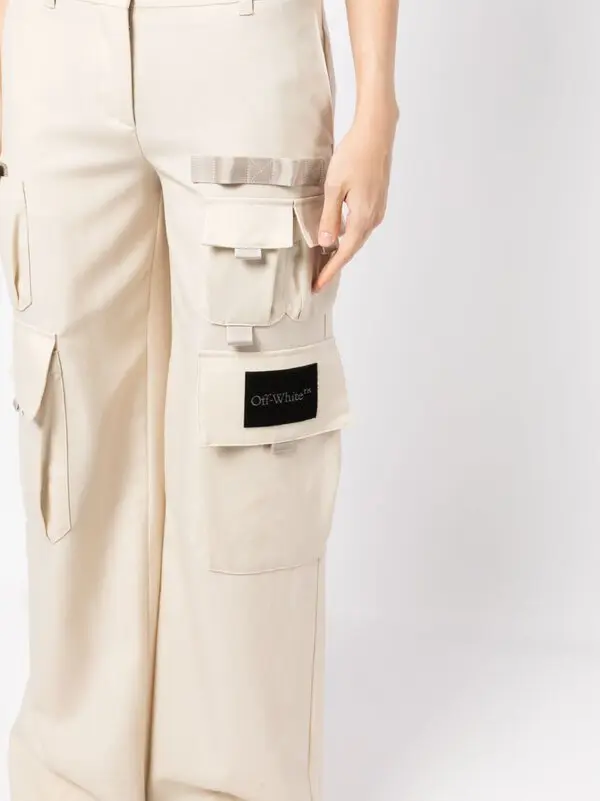 Off-White Toybox Wide-leg Cargo Trousers - Neutrals