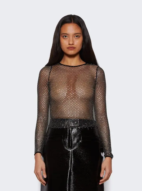Balenciaga Crystal Mesh Top