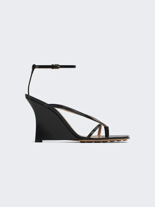 Bottega Veneta Stretch Wedge Sandals - Black