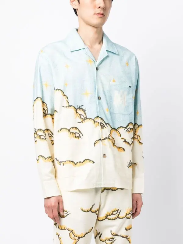 Amiri Sunscape-print Cotton Shirt