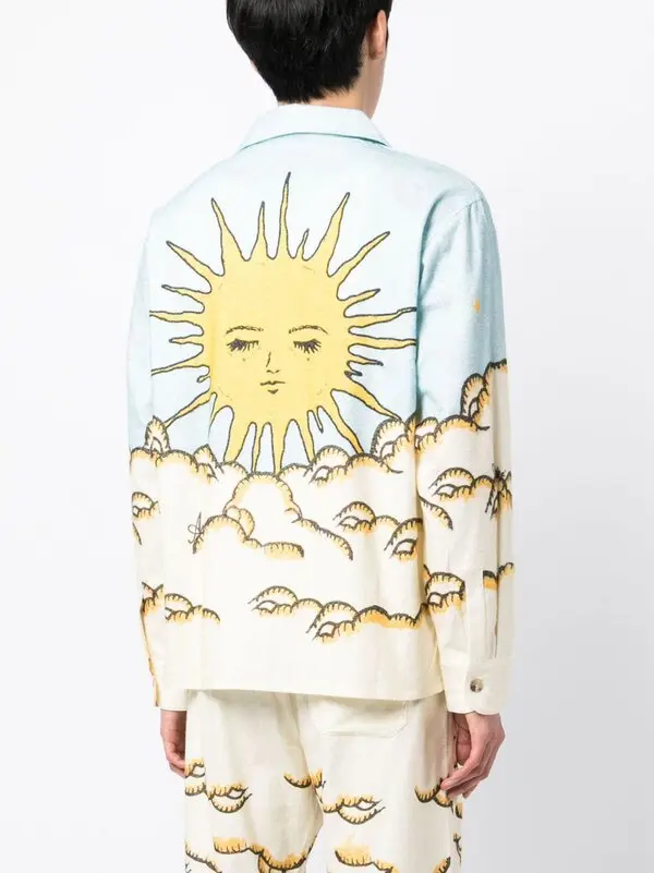 Amiri Sunscape-print Cotton Shirt