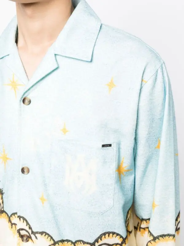 Amiri Sunscape-print Cotton Shirt